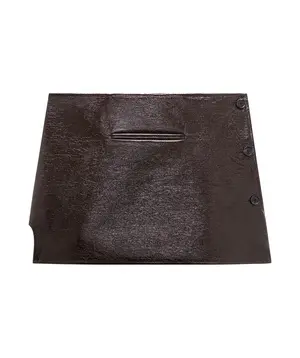 COURREGES Oblique Vinyl Mini Skirt - Chocalate