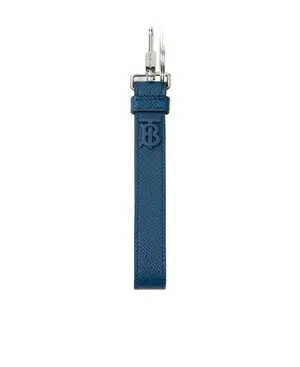 Burberry Textured Logo Plaque Keychain - Blue
