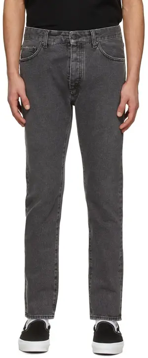 Palm Angels Straight Leg Jeans With Logo Detail