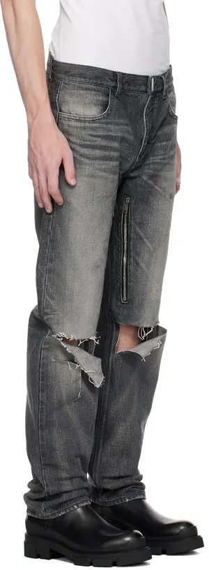 Givenchy Distressed Denim Straight Leg Jeans