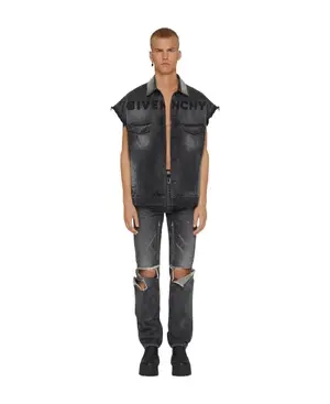 Givenchy Distressed Denim Straight Leg Jeans