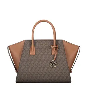 Michael Kors Logo Satchel Tote Bag - Brown