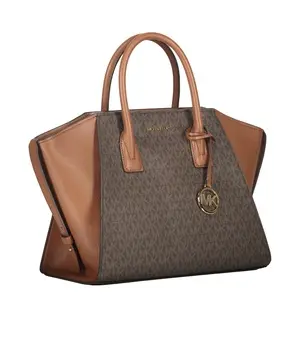 Michael Kors Logo Satchel Tote Bag - Brown