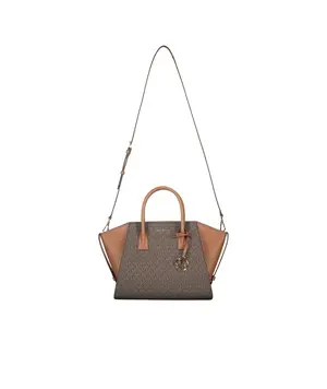Michael Kors Logo Satchel Tote Bag - Brown