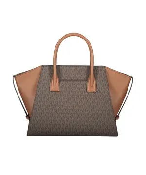 Michael Kors Logo Satchel Tote Bag - Brown