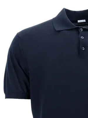 Malo Fine-knit Cotton Polo Shirt - Black