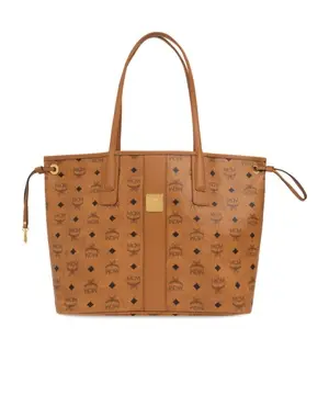 Mcm Printed Logo Tote Bag