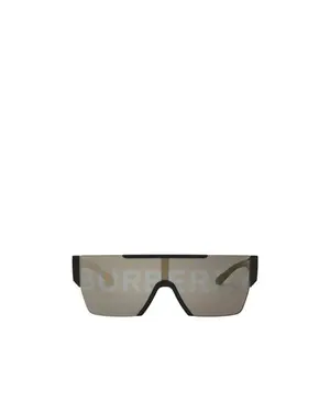 Burberry Logo Detail Tinted Shield Sunglasses - Black