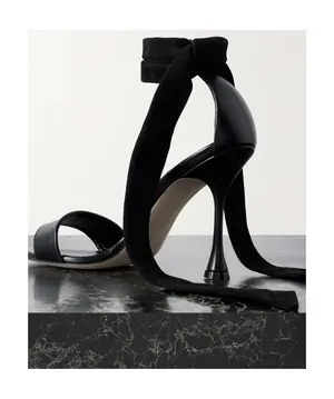 Manolo Blahnik Round Toe High Heel Sandals With Wrap-around Ankle Strap
