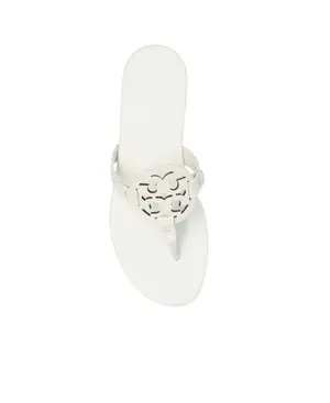 Tory Burch Miller Logo Plaque Sandals - White