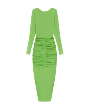 Givenchy Long Sleeve Ruched Evening Dress In Matte Viscose Jersey