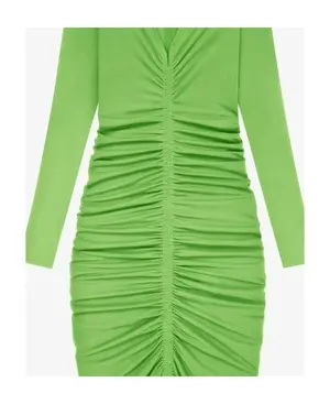 Givenchy Long Sleeve Ruched Evening Dress In Matte Viscose Jersey