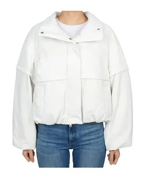 Max Mara Long-sleeved Cotton-padded Jacket - White