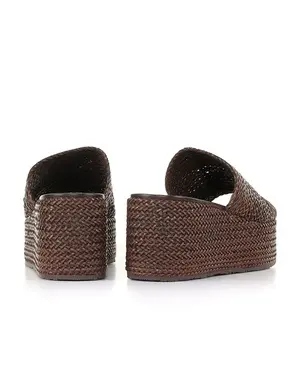Casadei Twiga Woven Platform Sandals