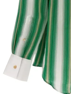 WALES BONNER Cadence Striped Long-sleeved Shirt