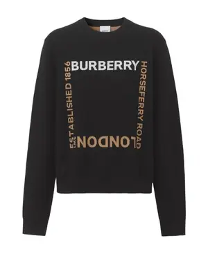 Burberry Intarsia-knit Logo Square Jumper - Black