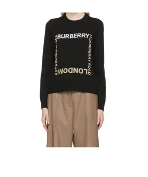 Burberry Intarsia-knit Logo Square Jumper