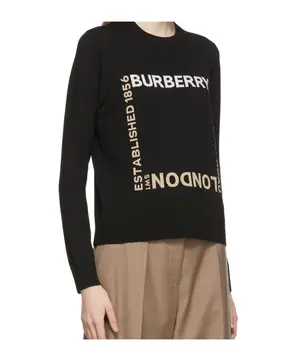 Burberry Intarsia-knit Logo Square Jumper