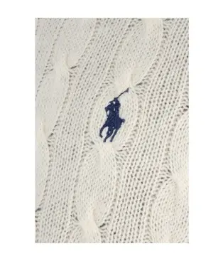 Polo Ralph Lauren Pony Embroidered Cable-knit Jumper - White