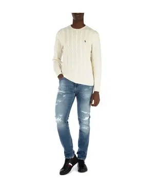 Polo Ralph Lauren Pony Embroidered Cable-knit Jumper - White