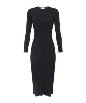 Elisabetta Franchi Ribbed-knit Midi Dress - Black