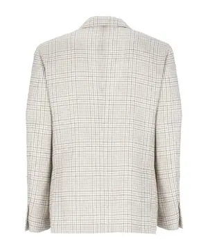LARDINI Single-breasted Checked Blazer - Beige