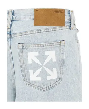 Off-White Logo Patch Denim Shorts