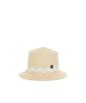 MAISON MICHEL Wide Brim Hat - Nude
