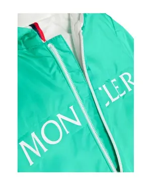 Moncler Logo Print Hooded Zip-up Jacket