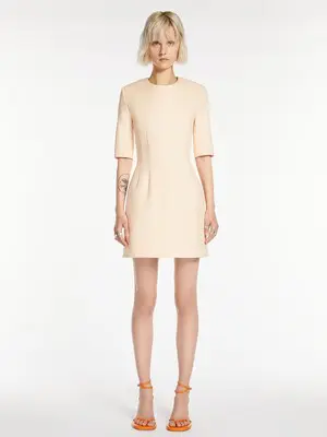 Sportmax Cotton Twill Knitted Crewneck Dress - Nude