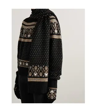 Khaite Lucerne Fair Isle Cashmere Scarf