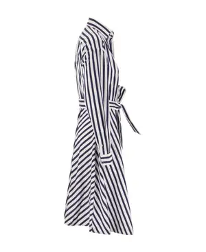 Polo Ralph Lauren Striped Shirt Dress With Tie Waist - White