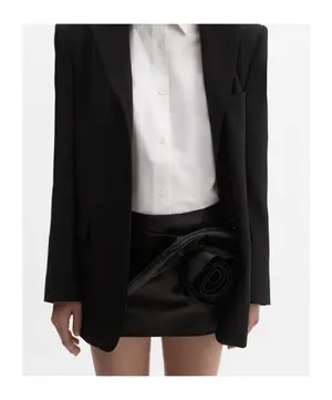Magda Butrym Draped Rose Mini Skirt - Black