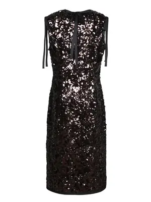 Prada Sequin Embellished Sleeveless Round Neck Dress