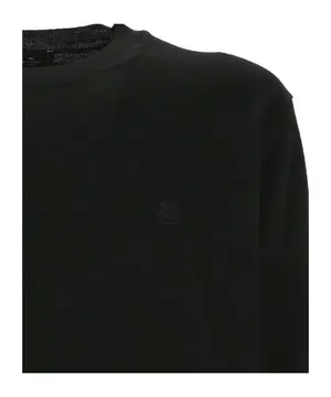 Etro Pegaso Embroidered Crewneck Jumper - Black