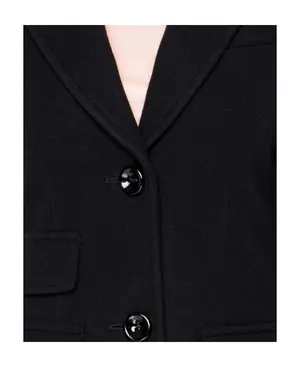 Emporio Armani Wool Lapel Coat - Black
