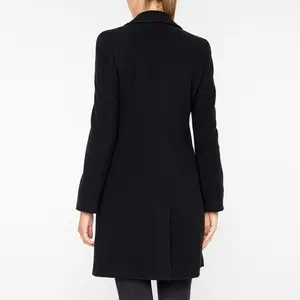 Emporio Armani Wool Lapel Coat - Black