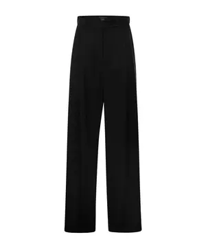 Max Mara Fiesta Silk Flared Trousers - Black