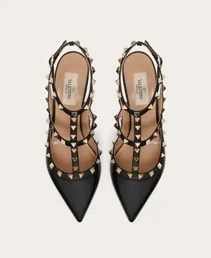 Valentino Garavani Rockstud Pointed Toe Caged Pumps - Black