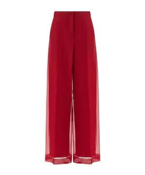 Max Mara Olivi Wide Leg Trousers - Red