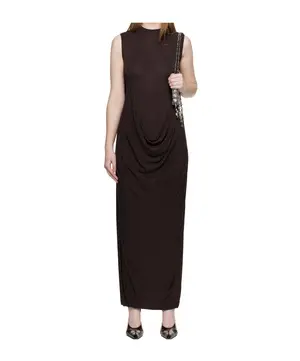 JEAN PAUL GAULTIER Long Draped Stretch Jersey Dress
