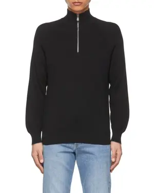 Brunello Cucinelli High Neck Knitted Pullover - Black