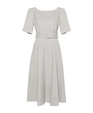 P.a.r.o.s.h Lille Flared Midi Dress - White
