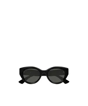 Gucci Geometric Eyewear Low Nose Bridge Fit Sunglasses - Black
