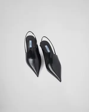 Prada Brushed Leather Slingback Pumps