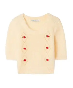 Alessandra Rich Embellished Knitwear - Yellow