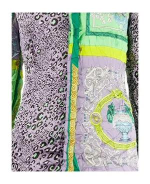 Versace Barocco Patchwork Print Satin Shirt