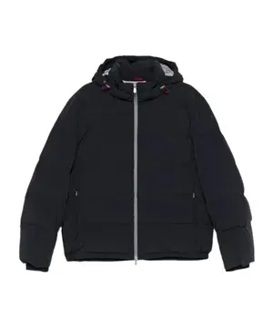 Brunello Cucinelli Hooded Quilted Zip-up Jacket - Blue