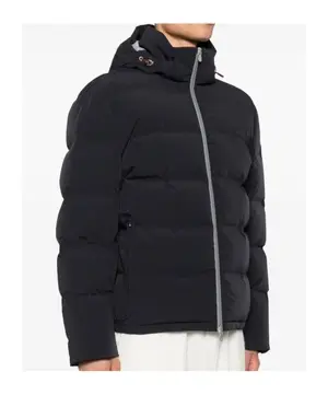 Brunello Cucinelli Hooded Quilted Zip-up Jacket - Blue