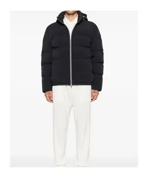 Brunello Cucinelli Hooded Quilted Zip-up Jacket - Blue